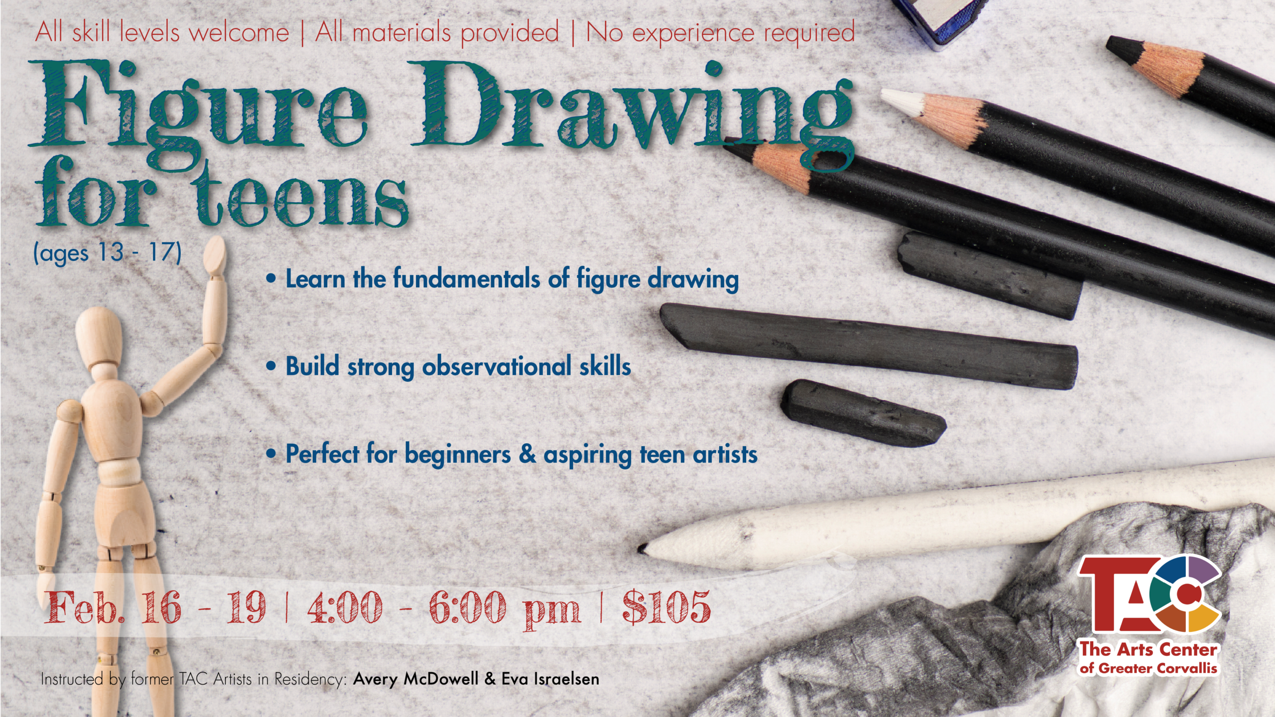 Figure Drawing for Teens - The Arts Center